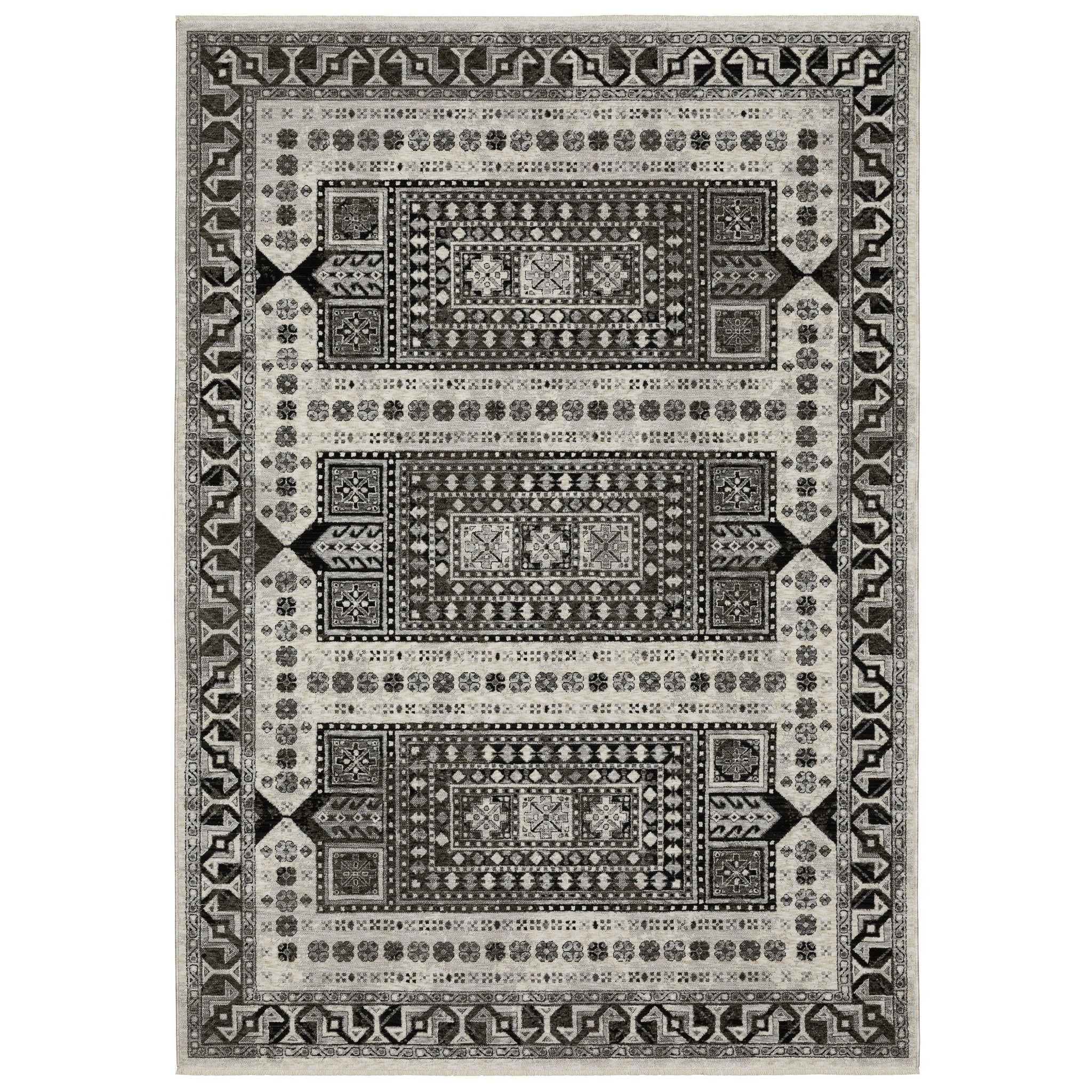 Chamberlain Ivory Charcoal Traditional Oriental Indoor Rug – Posh Rug