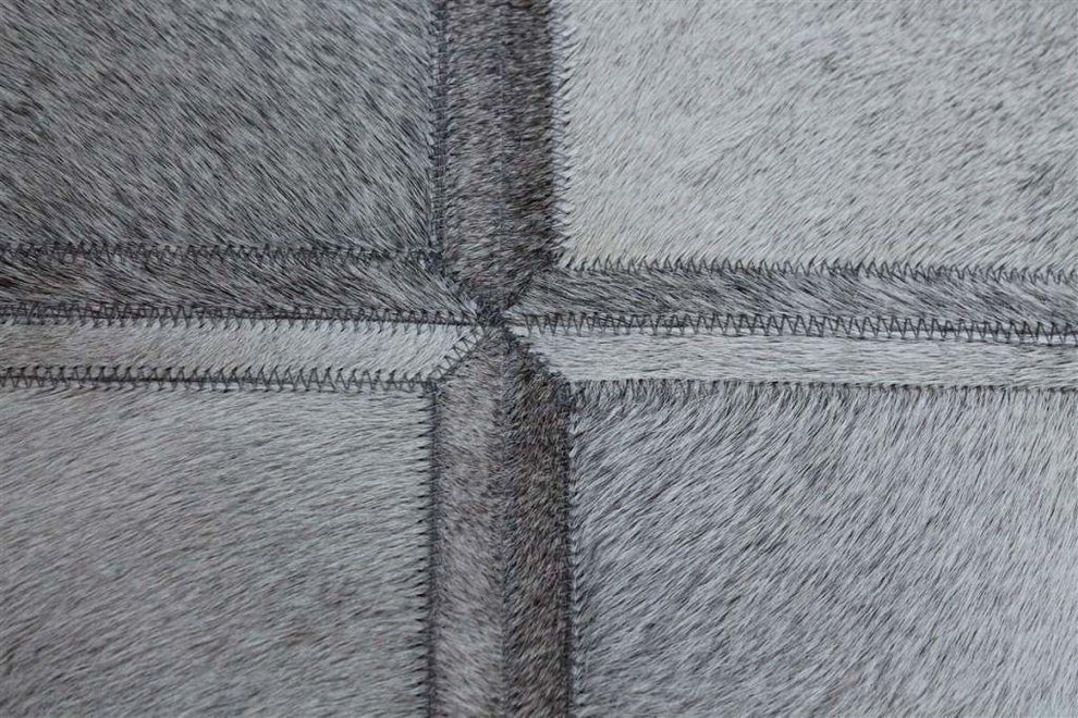 Madisons Multi-Tone Grey Patchwork Brick Pattern Cowhide Area Rug ...