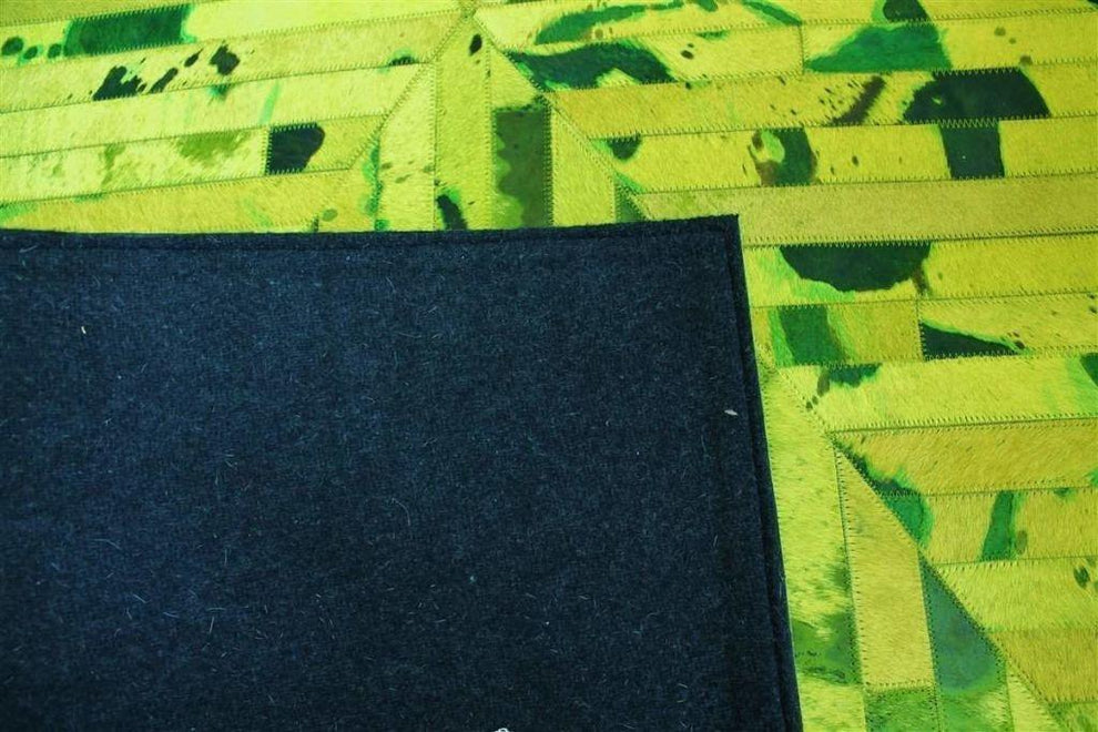 Madisons Neon Green Cowhide Patchwork Area Rug – Posh Rug