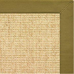 Sand Sisal Rug with Olive Green Cotton Border – Posh Rug