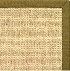 Sand Sisal Rug with Olive Green Cotton Border – Posh Rug
